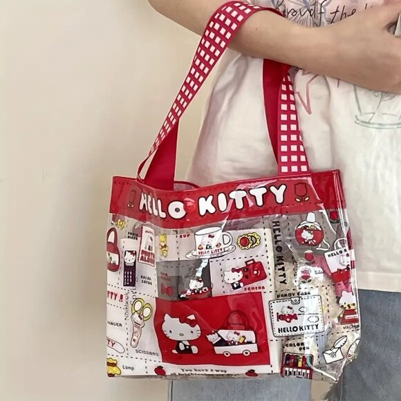 Sanrio | Bags | Red Clear Hello Kitty Tote | Poshmark